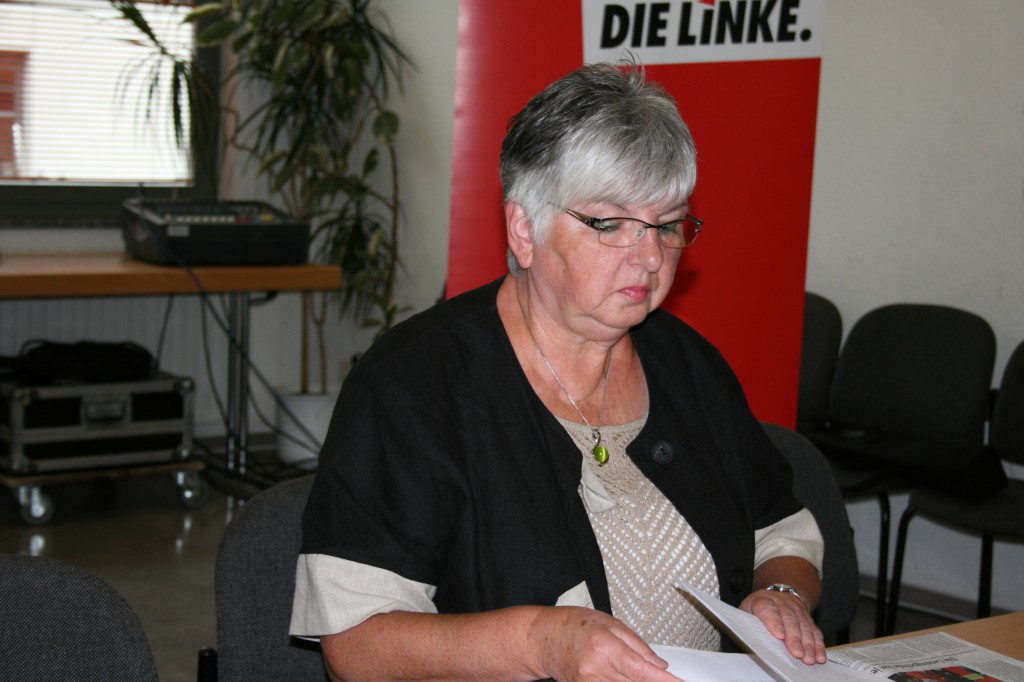 Regina Schulz beim Kamenzer Politfrühschoppen am 28. Juni 2015 ...